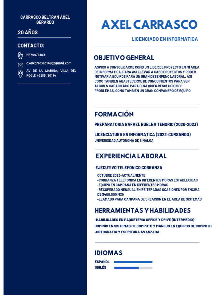 CV Currículum Axel-Carrasco | PDF