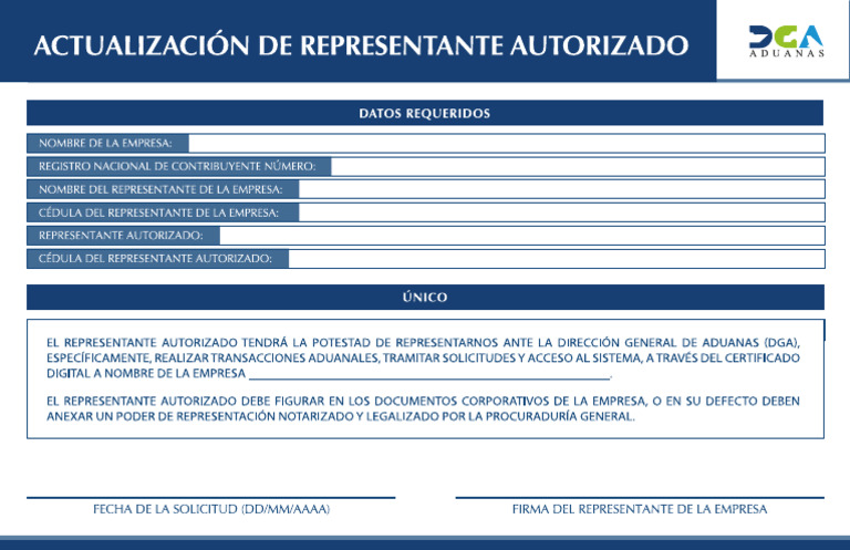 Formulario Autorizacion Representante Autorizado | PDF
