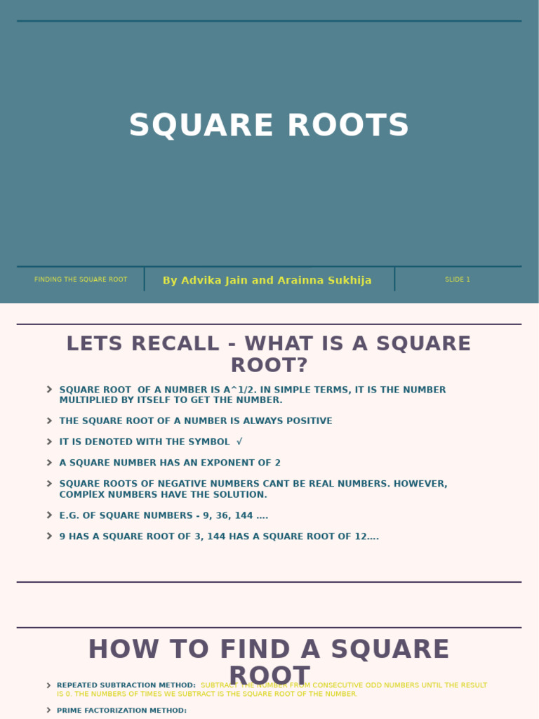 Sqaure Roots | PDF