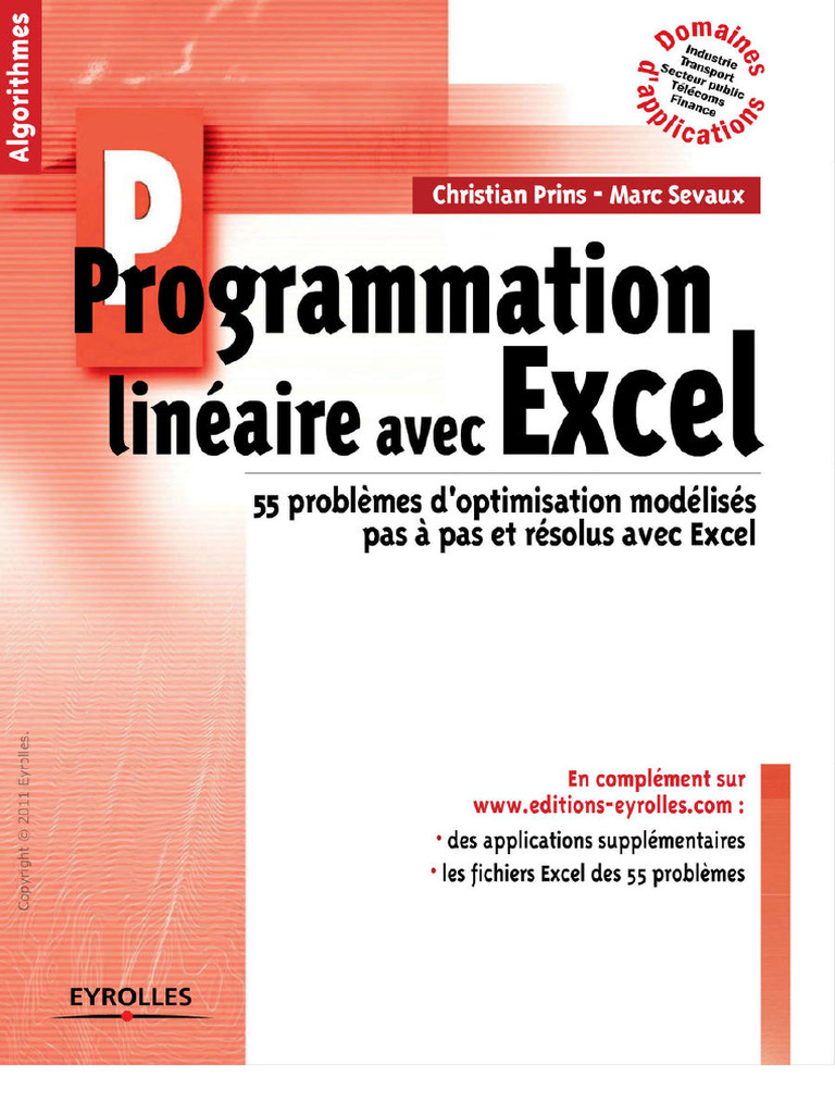Pdfcoffee.com Programmation Lineaire Avec Excel PDF Free (1) | PDF