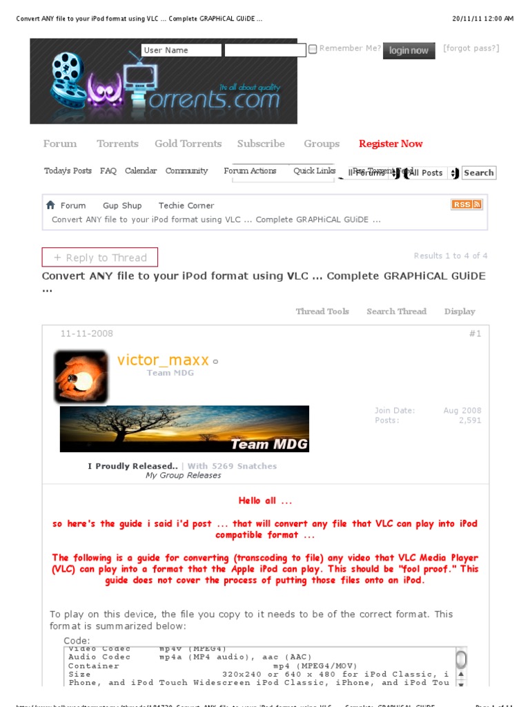 Preview of "Convert ANY File To Your Ipod Format Using VLC ... Complete ...