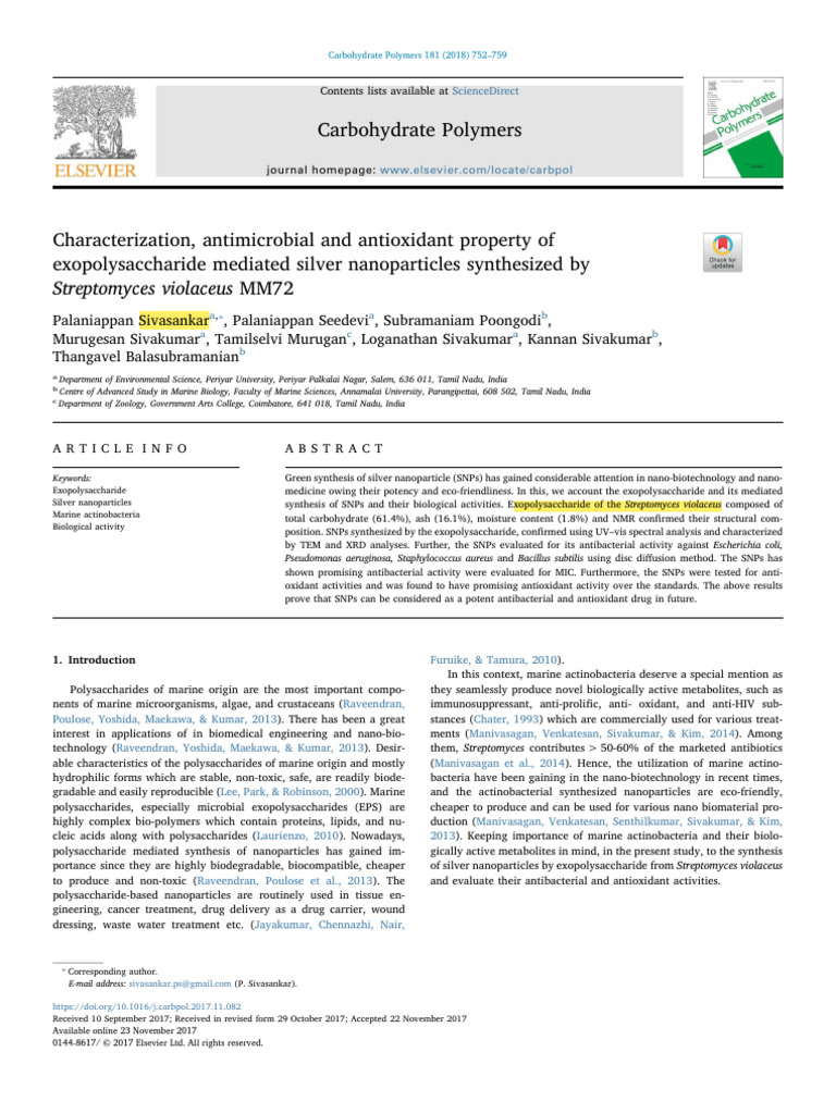 Characterization Antimicrobial and Antio TABLA3 | PDF | Chemical Substances | Chemistry