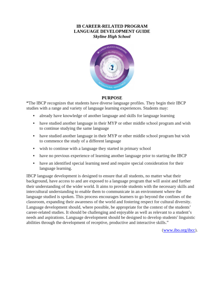 IBCPSHSLanguage Portfolio Guide | PDF | Language Development | Mentorship