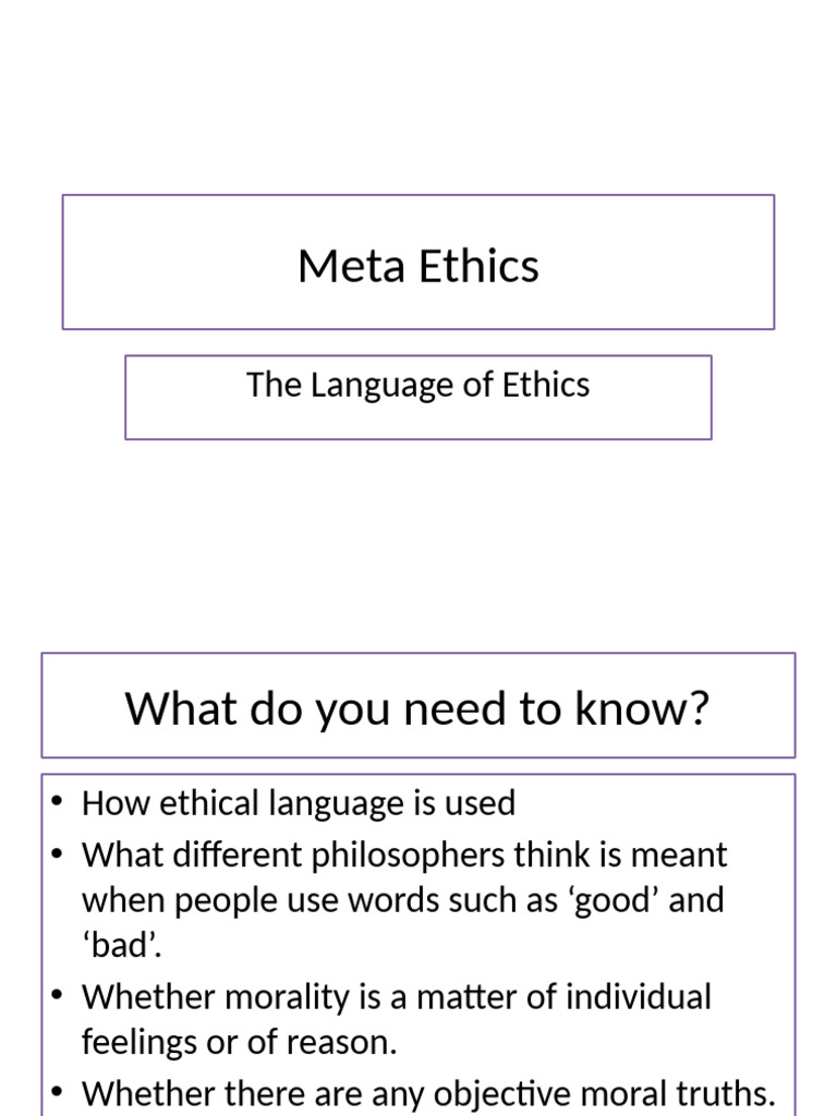 Is This The Language Of Ethics If Not Then What Is It | PDF ...