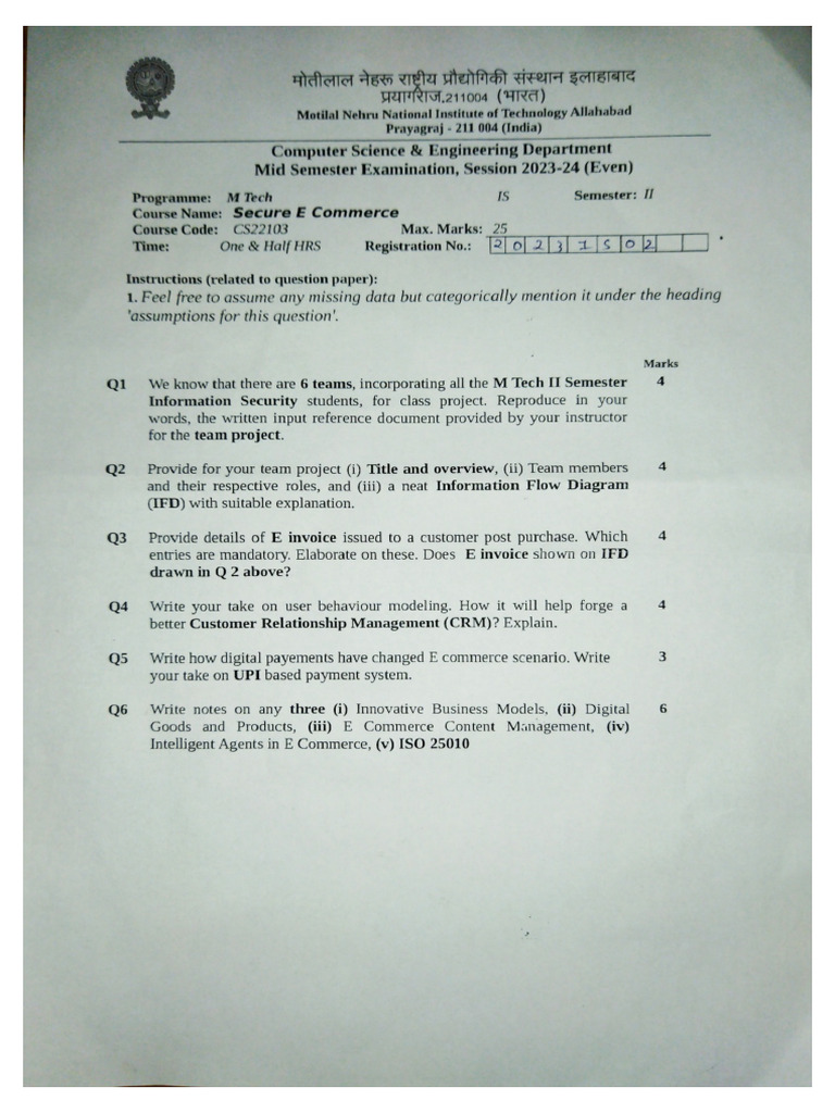Mid Sem - 2nd Sem | PDF