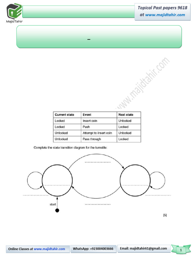 State Transition Diagrams Overview | PDF | Personal Identification ...