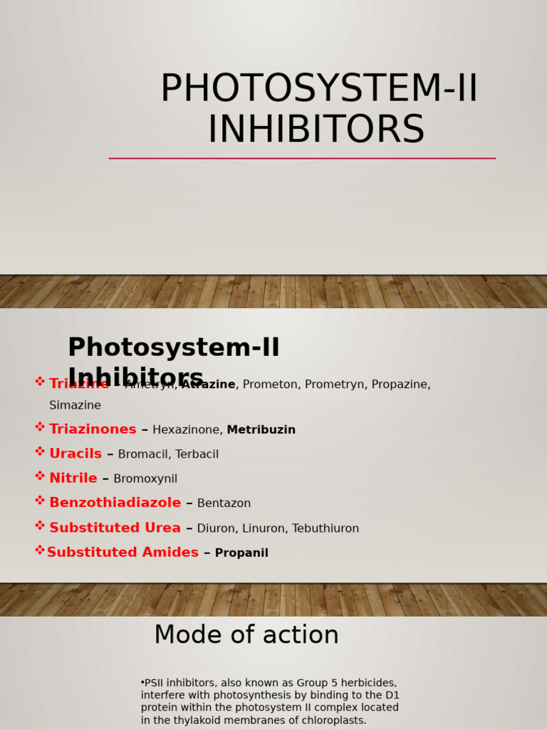 Photosystem II Inhibitors Overview | PDF | Photosynthesis | Metabolism