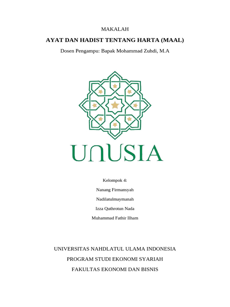 Ayat dan Hadist Kelompok 4 | PDF