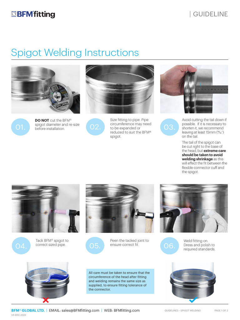 Spigot Welding Instructions | PDF | Tap (Valve) | Pipe (Fluid Conveyance)