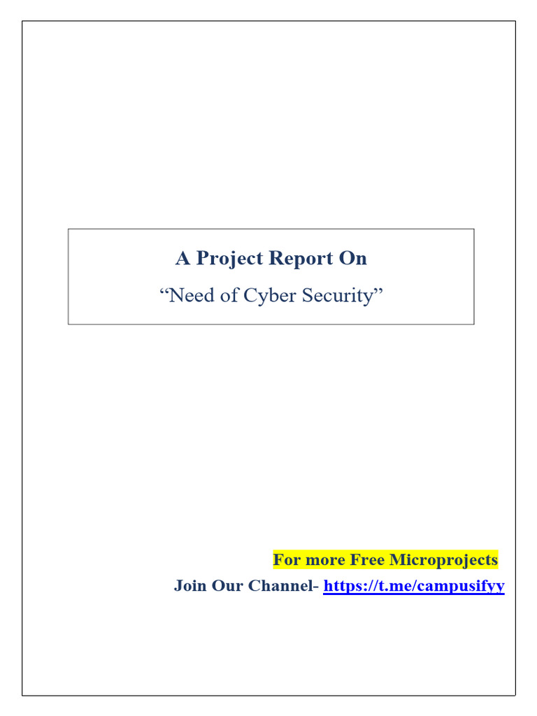 Cyber Security Microproject Report | PDF | Security | Computer Security
