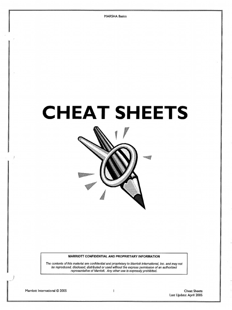MARSHA Cheat Sheet | PDF
