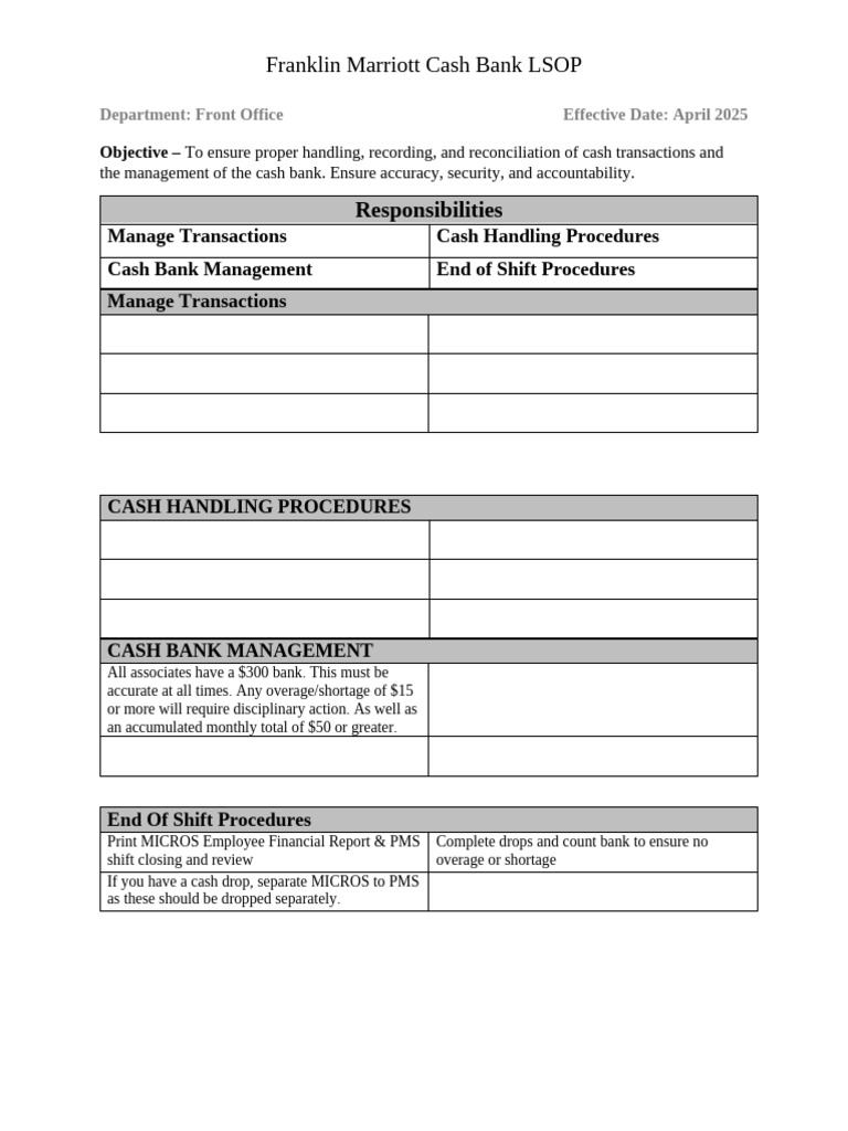 LSOP - Bank Contract 2025 | PDF