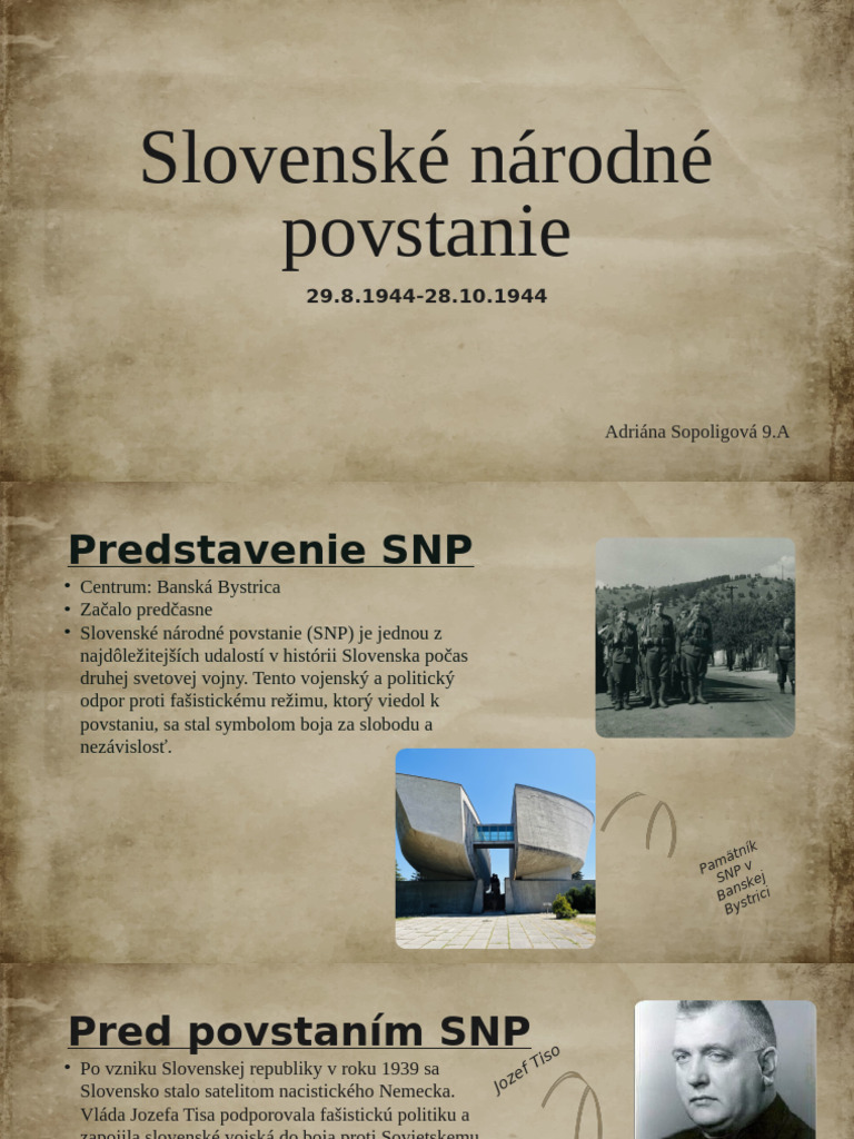 Adriána Sopoligová Dejepis-SNP | PDF