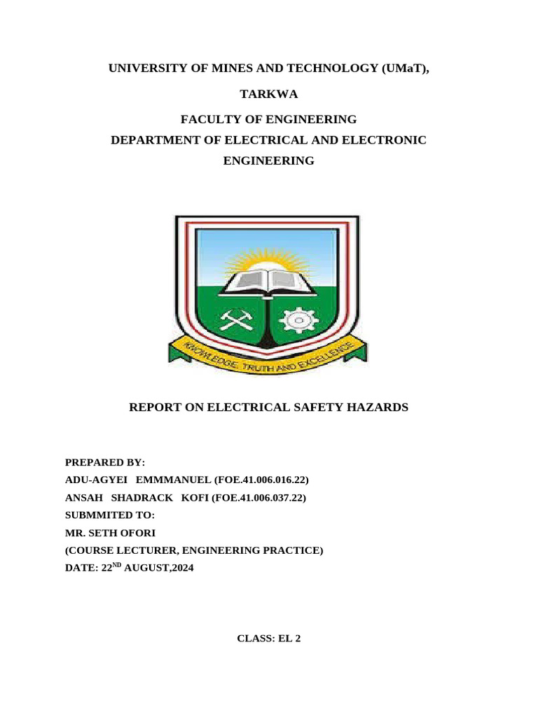 Electrical Safety Hazards Report | PDF | Electrical Wiring | Safety