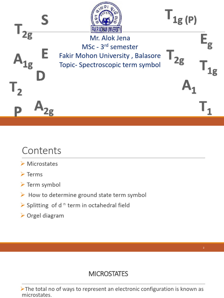 Term Symbols for d² Configurations | PDF | Chemistry | Quantum Mechanics