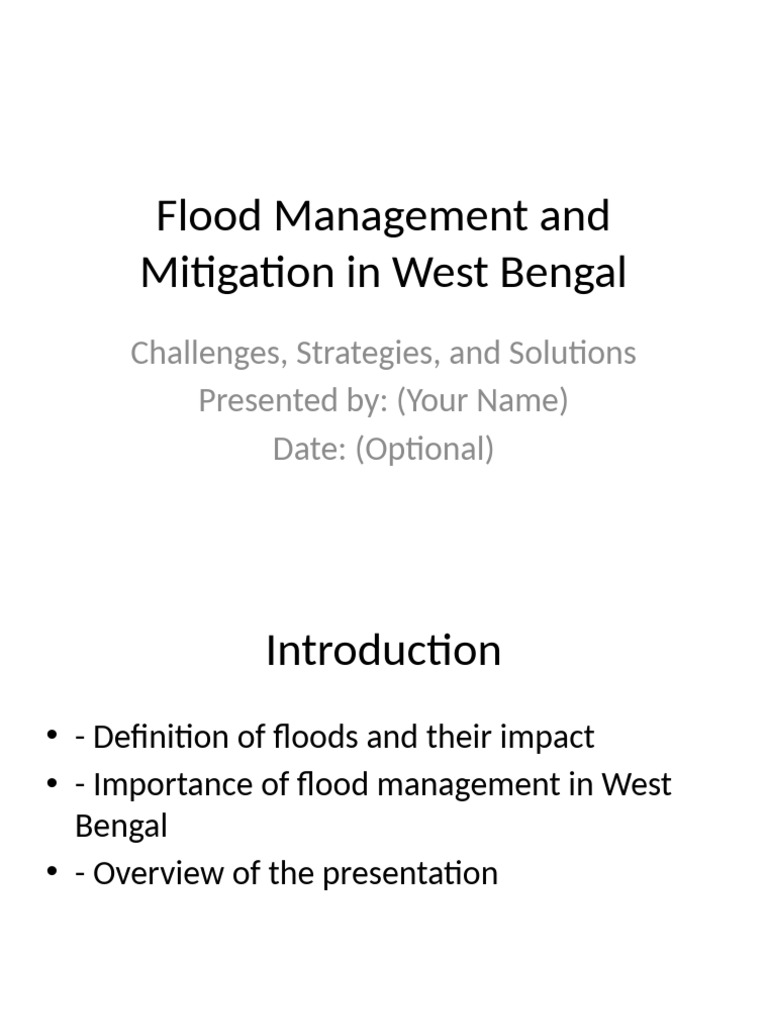 Flood Management Strategies in West Bengal | PDF | Flood | Natural ...