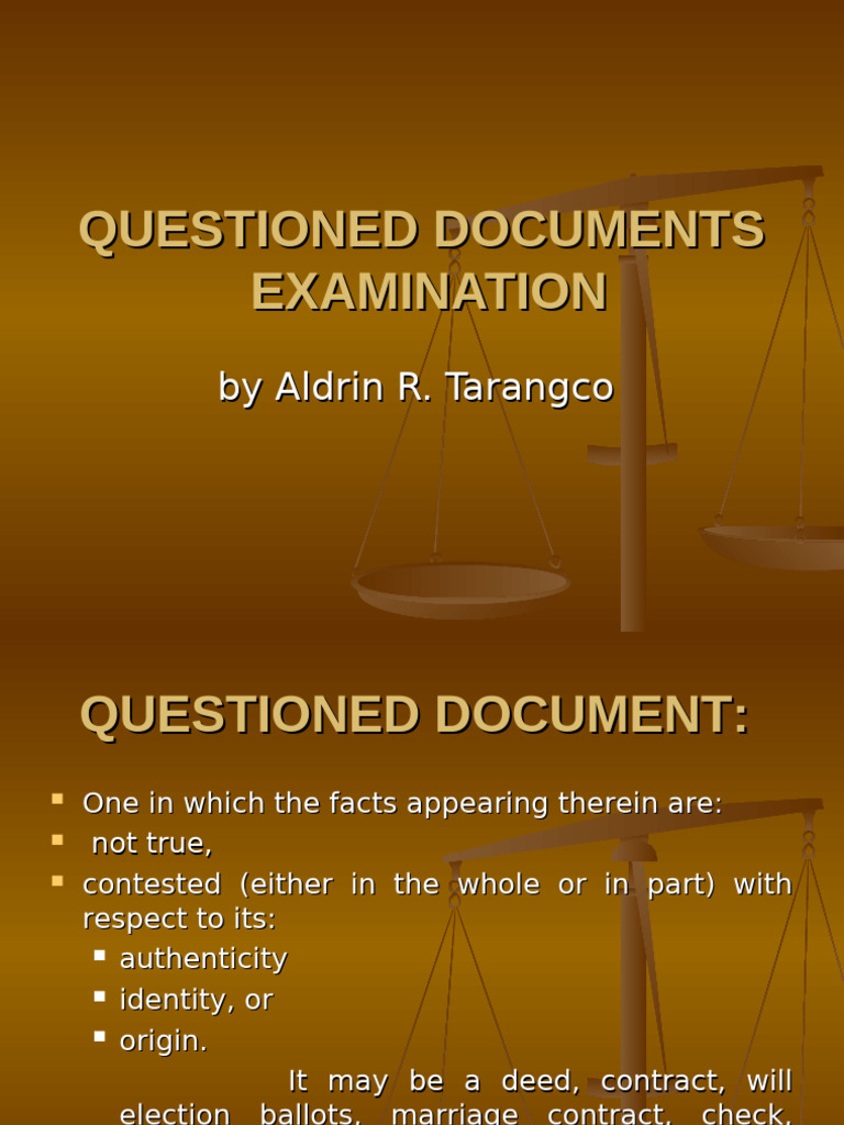 Questioned Documents | PDF | Evidence (Law) | Witness