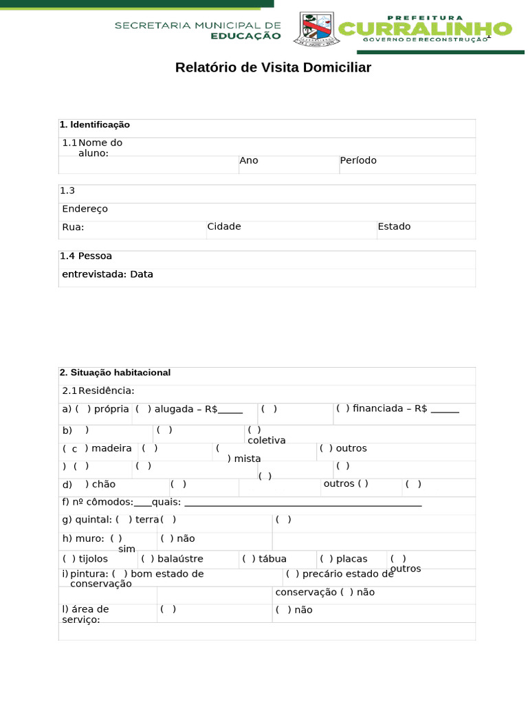 Visitadomiciliar Ficha UF | PDF