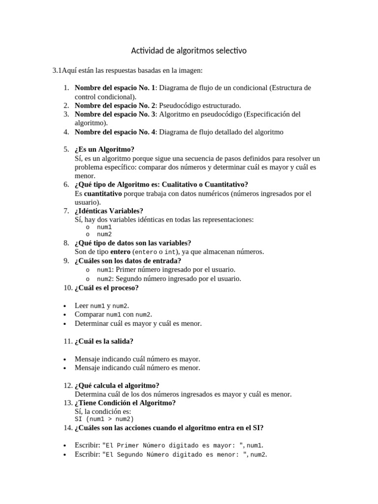 Actividad de Algoritmos Selectiv1 | PDF | Algoritmos | Programación de computadoras