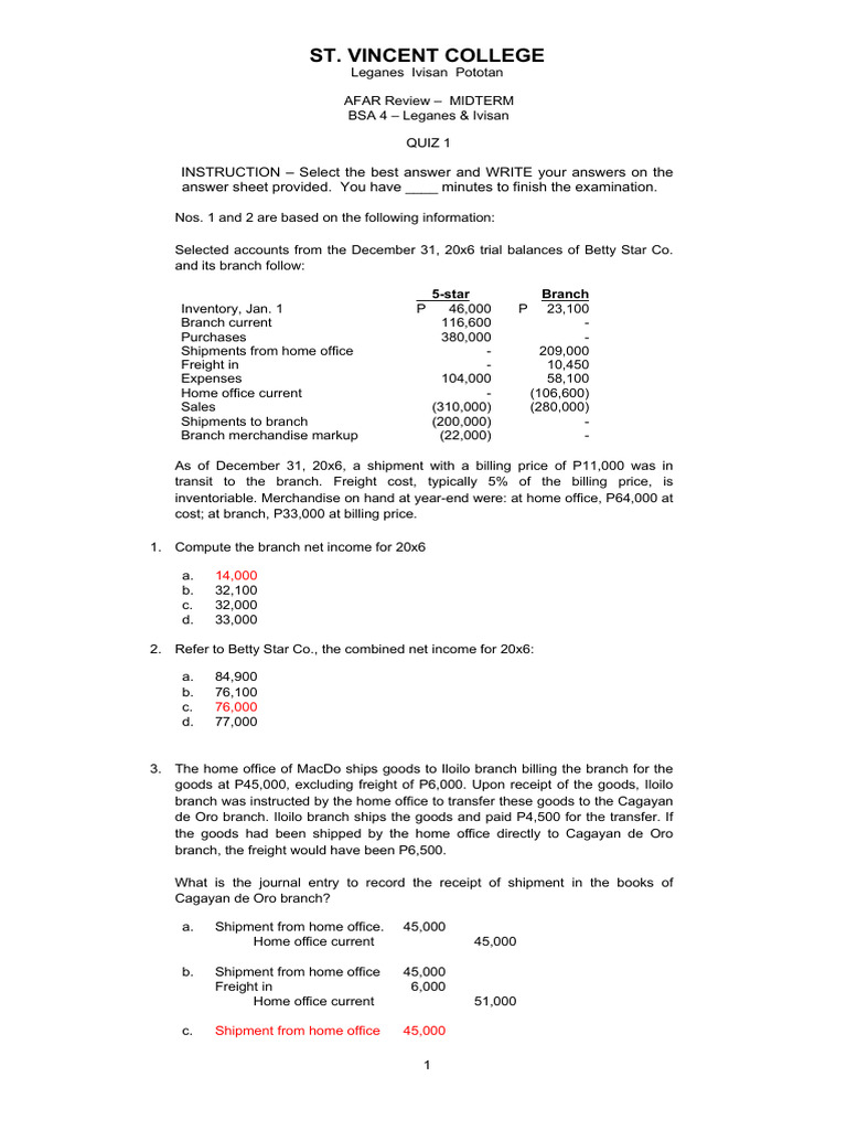 Midterm - C | PDF | Cargo | Business