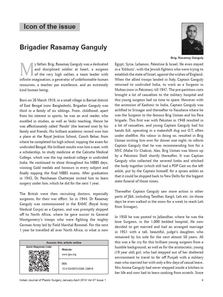 Brig Rasamay Ganguli AVSM, VSM | PDF | Surgery | Orthopedic Surgery