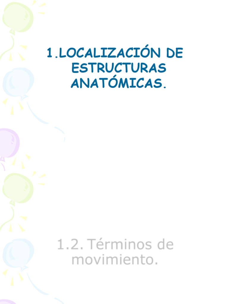3.LOCALIZACION DE ESTRUCTURAS ANAT+ôMICAS - Terminos de Movimiento | PDF