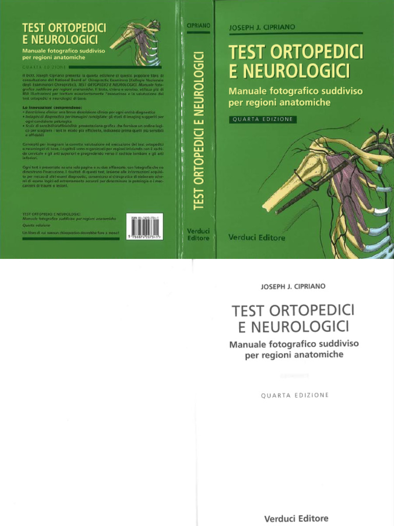 Test Ortopedici e Neurologici. Manuale Fotografico Suddiviso Per ...