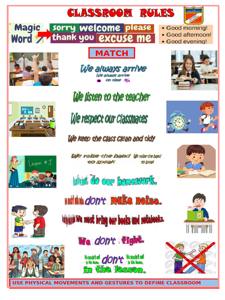 Practice N°01 1EROCLASSROOM RULES | PDF
