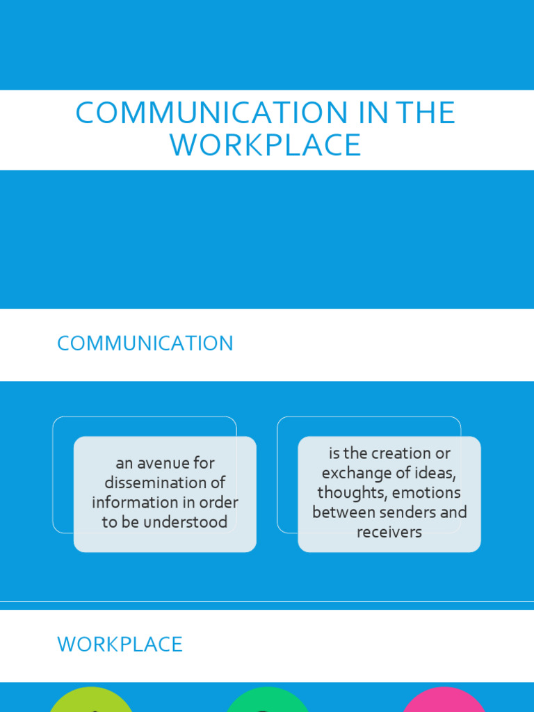 Communication in The Workplace | PDF | Communication | Information