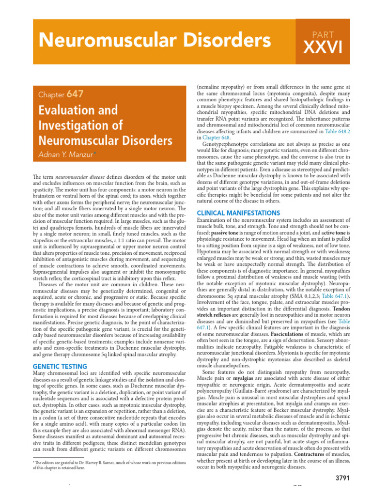 Neuromuscular Disorders | PDF | Skeletal Muscle | Weakness