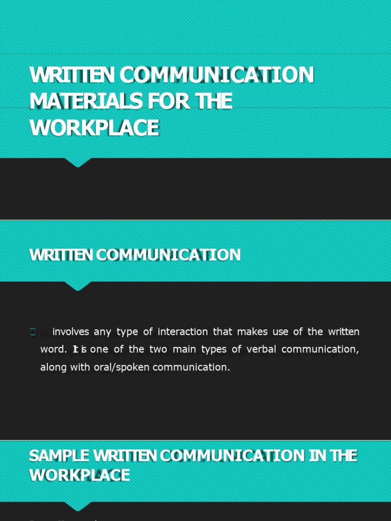 Workplace Written Communication Guide | PDF