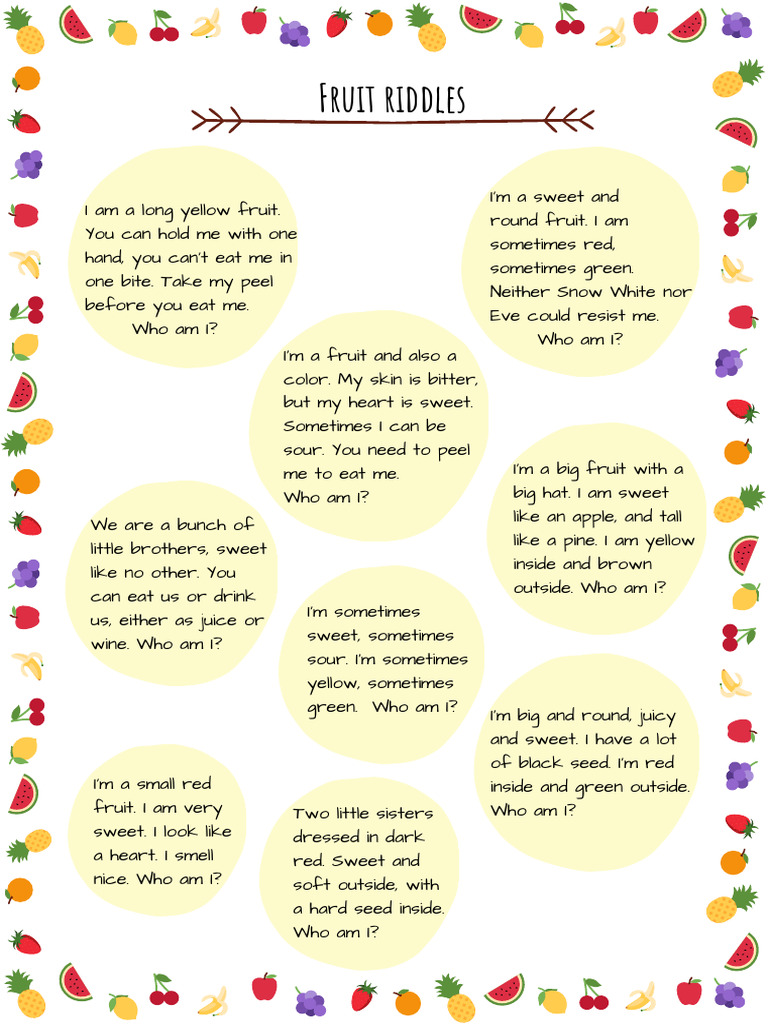 Fruit Riddles | PDF