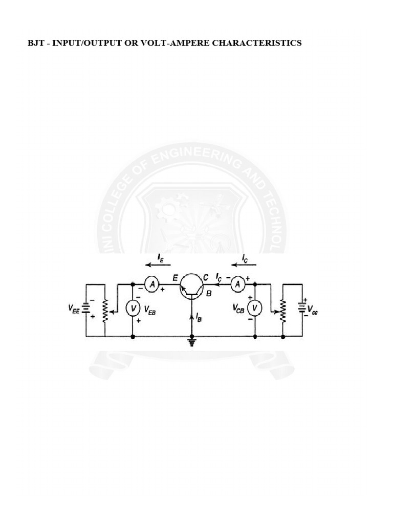 BJT Input and Output Characteristics | PDF | Bipolar Junction ...