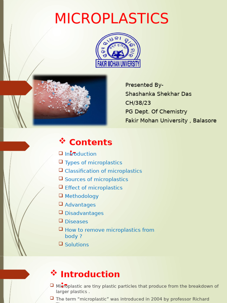 Microplastics Seminar Topic | PDF | Plastic | Soil