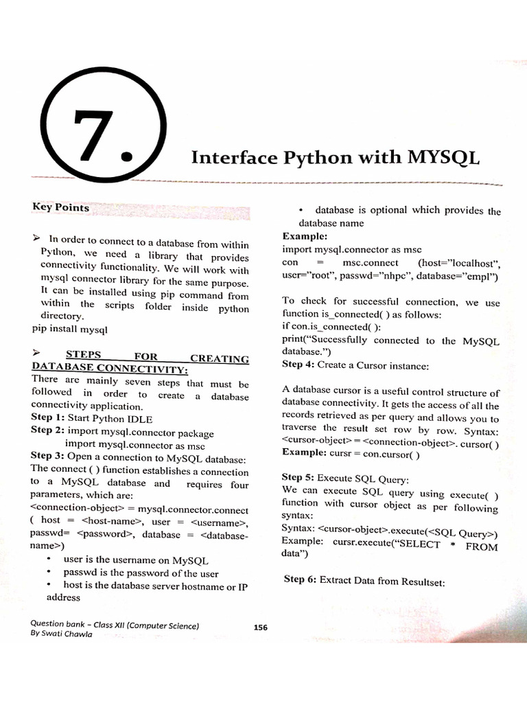 Interface With Mysql - Swatichawla | PDF