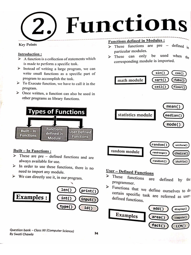 Functions - Swatichawla | PDF