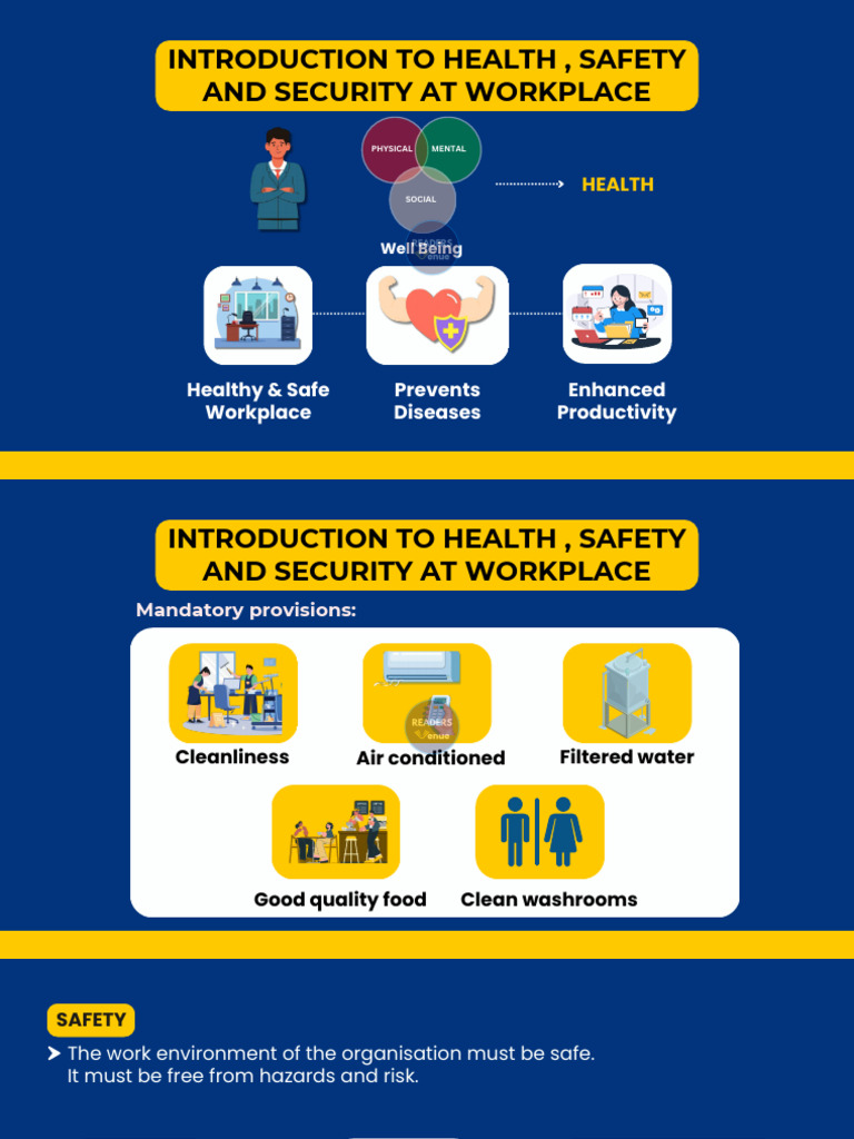 Health, Safety & Scurity at Workplace Notes PDF Readers Venue | PDF ...