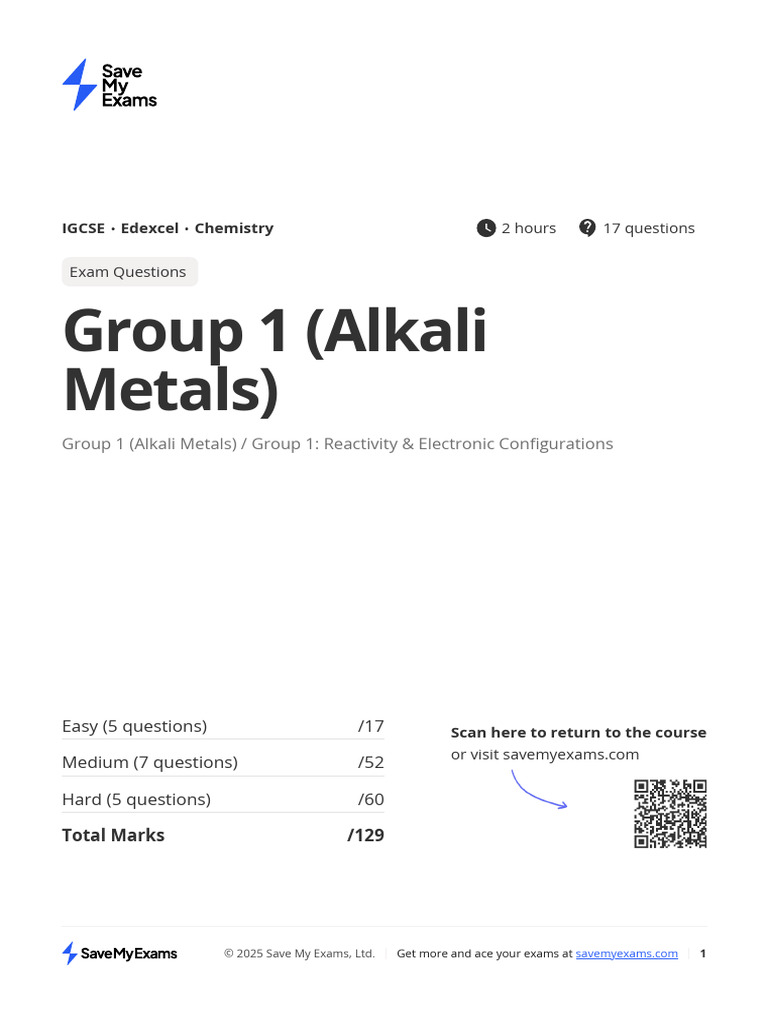 2 1 Group 1 Alkali Metals QxxBhYcB6VxRZfSf | PDF | Sodium | Lithium