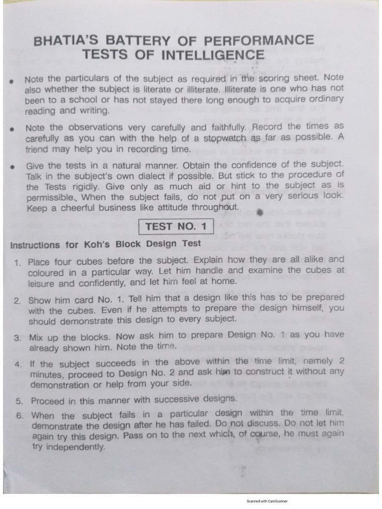 Bhatia Battery Manual-1 | PDF