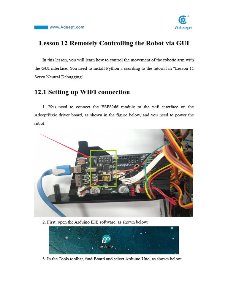 Lesson 12 Remotely Controlling The Robot Via GUI | PDF | Graphical User Interfaces | Arduino