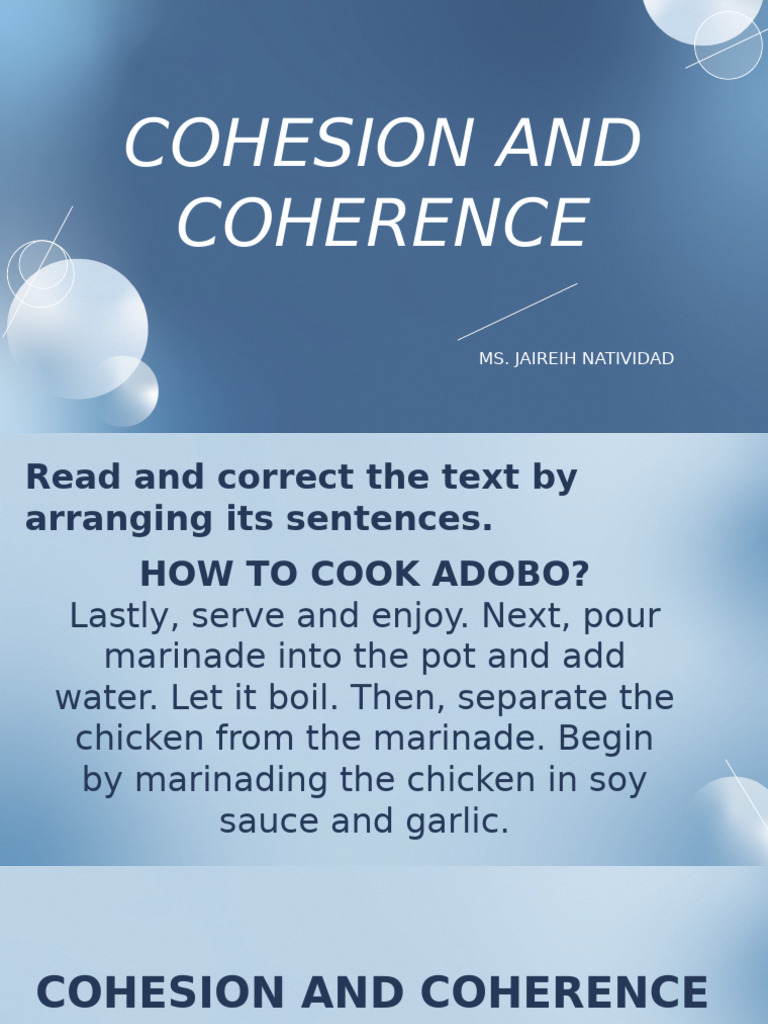 Q3 Cohesion and Coherence | PDF | Pronoun | Semantics