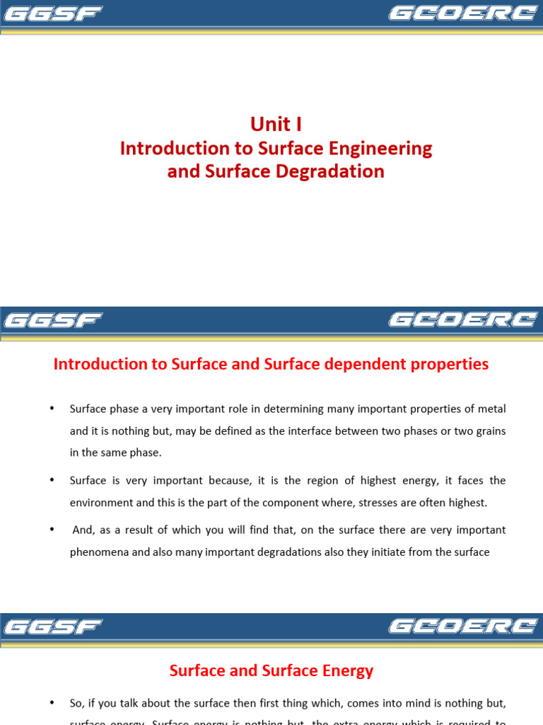Surface Engineering - Unit 1 | PDF | Corrosion | Electrode