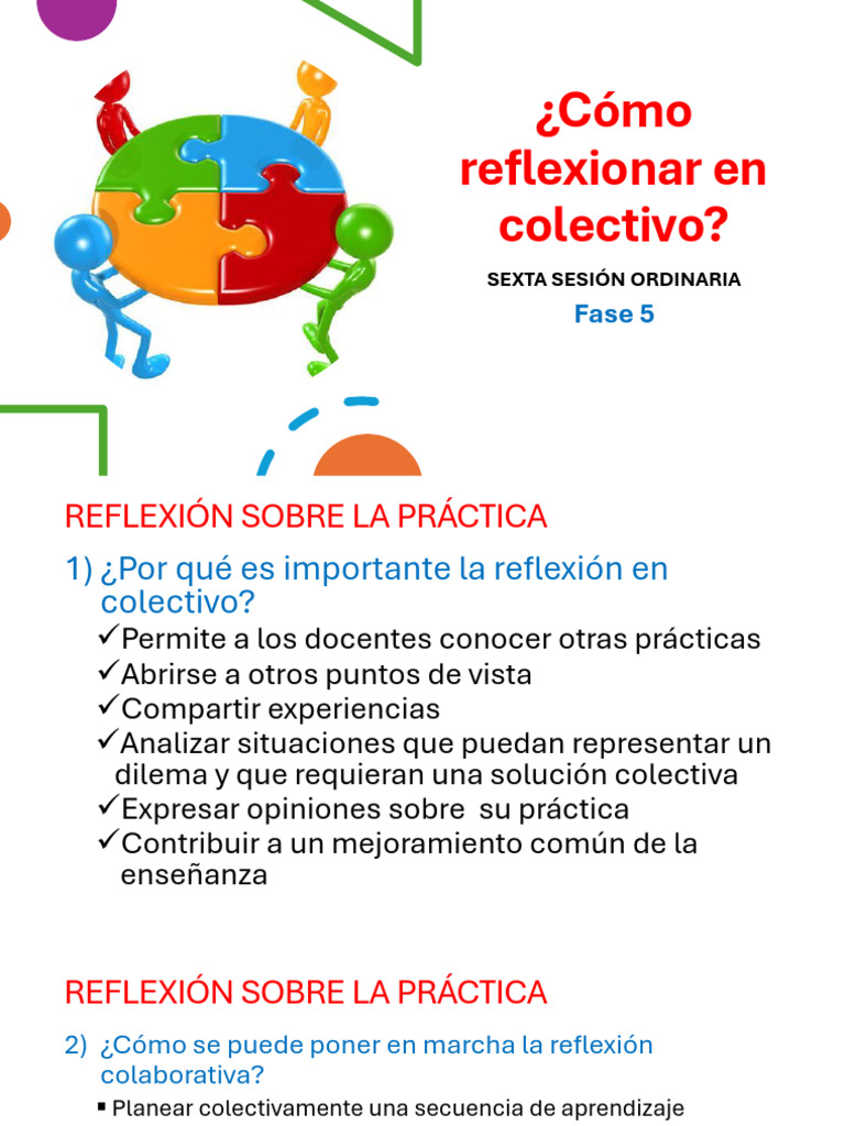Reflexión Colectiva en la Docencia | PDF