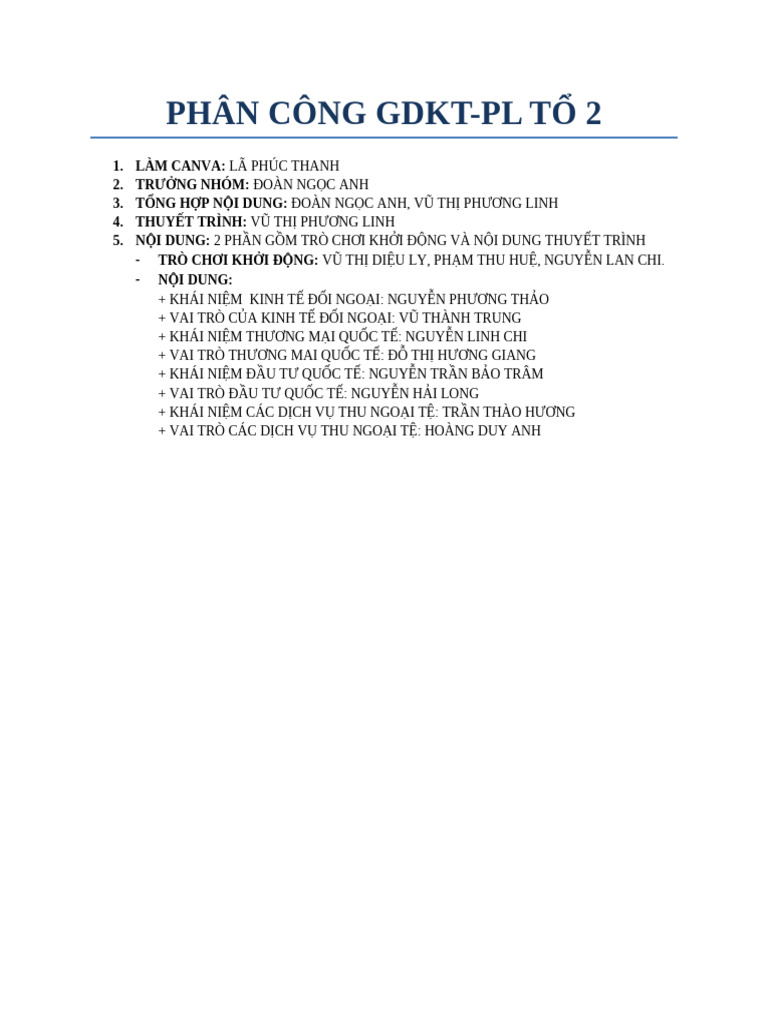 PHÂN CÔNG GDKT | PDF