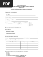Tracer Study Questionnaire | PDF | Employment | Labour