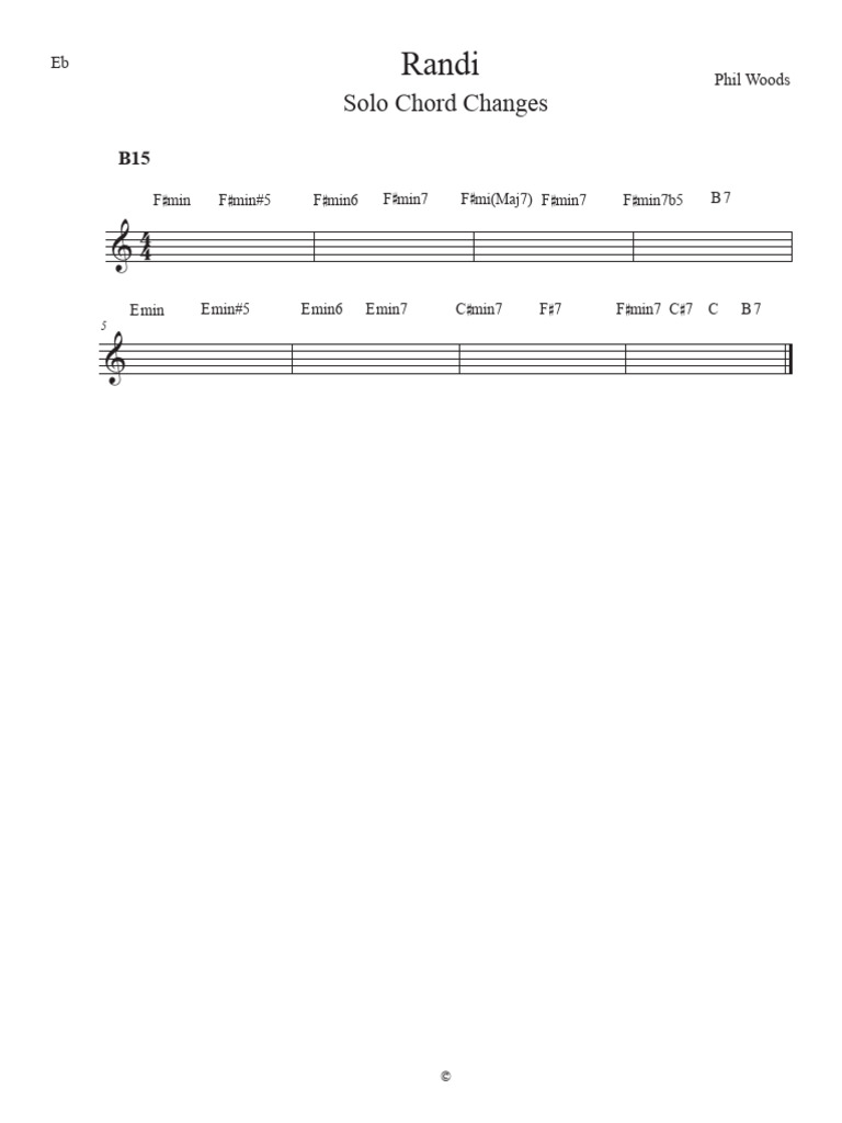 Randi Chord Changes Eb - Score | PDF