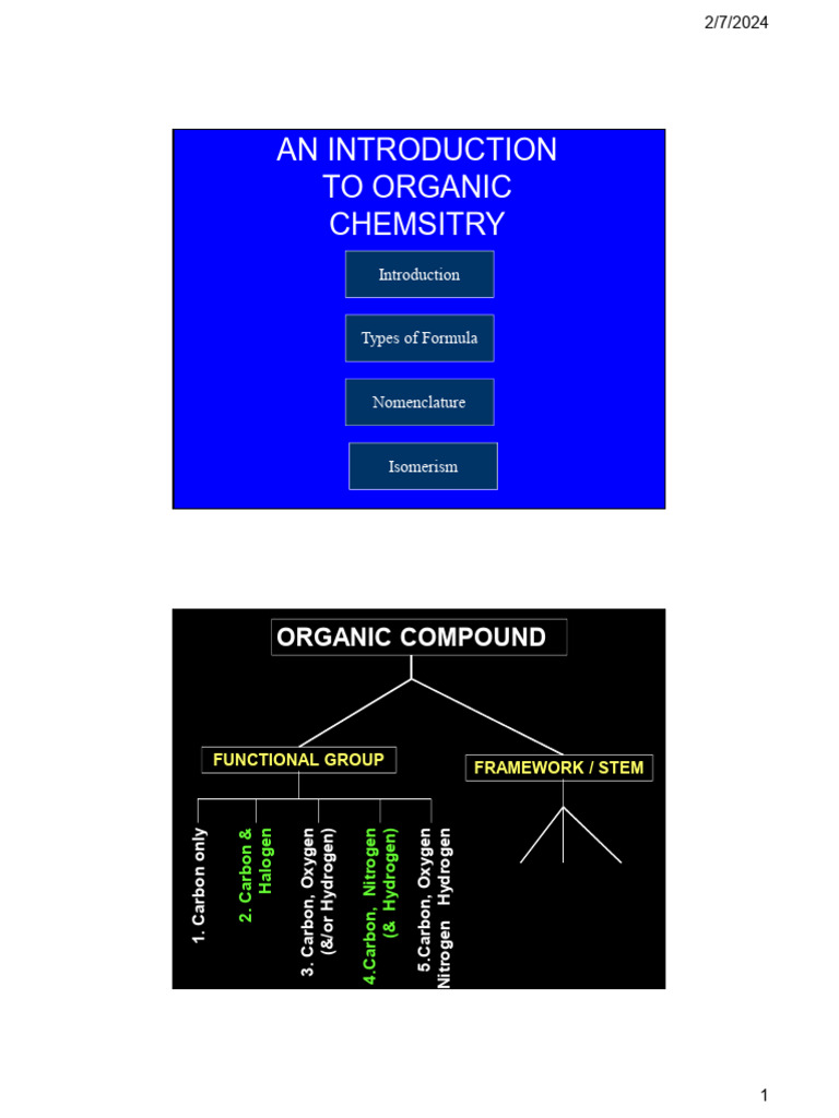Intro Organic Compounds Lecture 1 Stu - VRSN | PDF | Functional Group ...