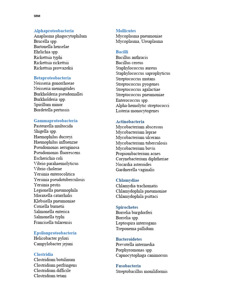 Causative Agents of Infectious Diseases | PDF