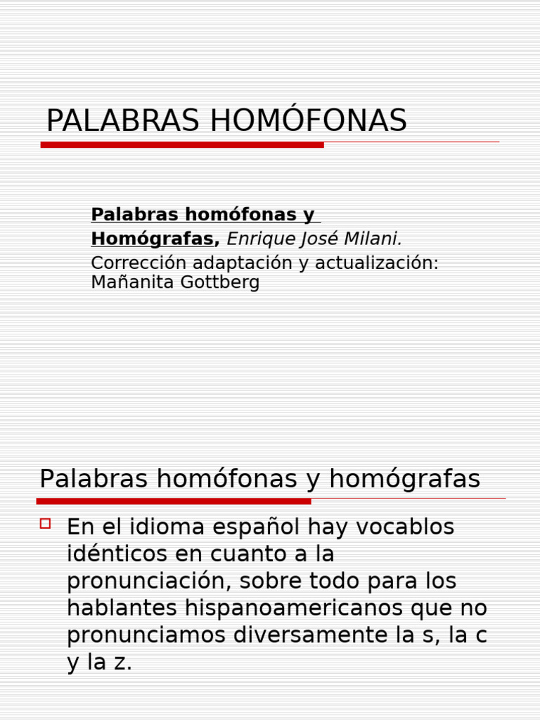 Palabras Homófonas en Español | PDF | Lingüística