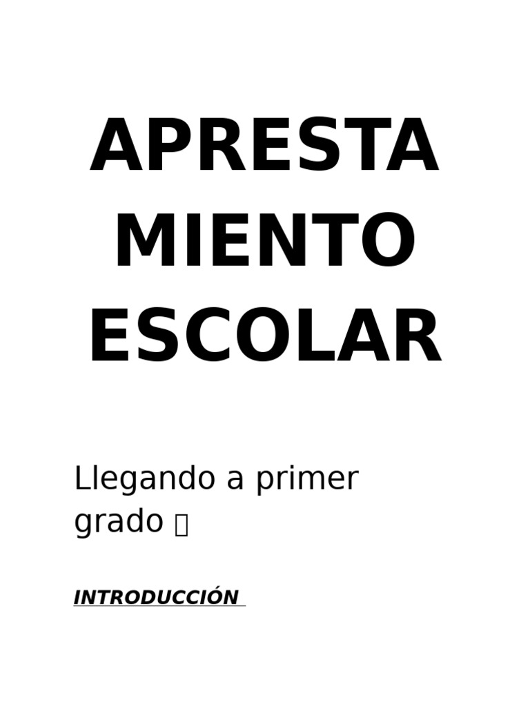 Aprestamiento Escolar | PDF